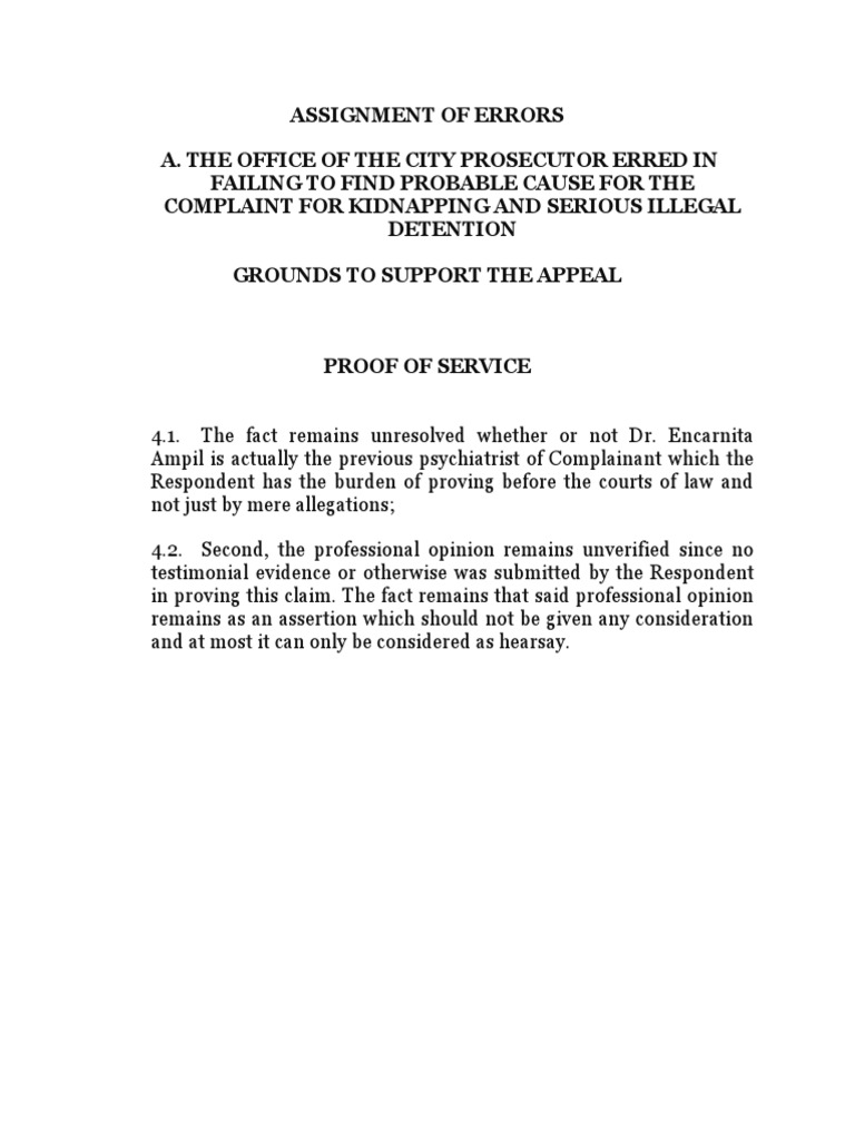 Assignment of Errors 5 | PDF | Law