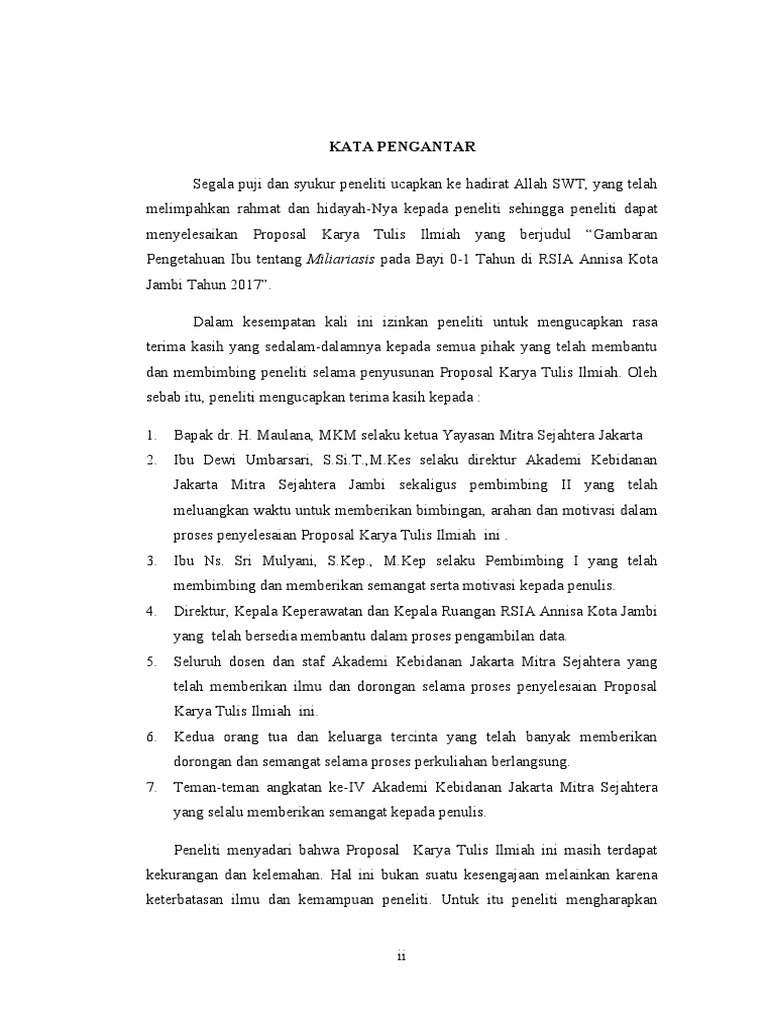Contoh Kata Pengantar KTI | PDF