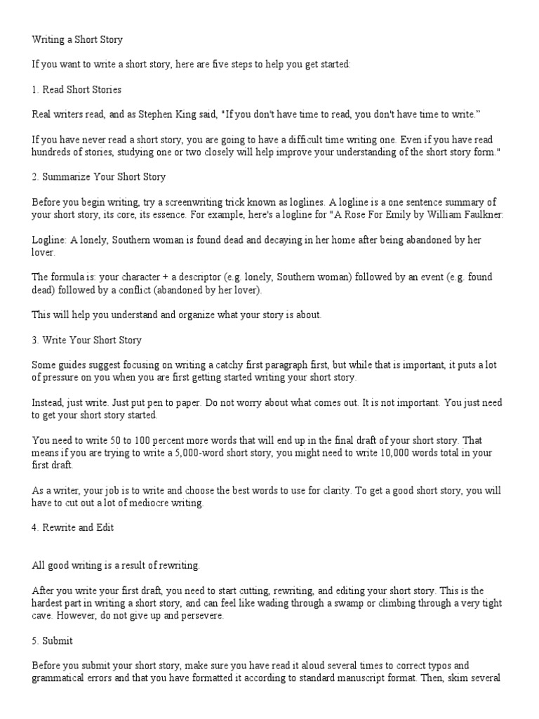Writing A Short Story | PDF | Short Stories | Writing