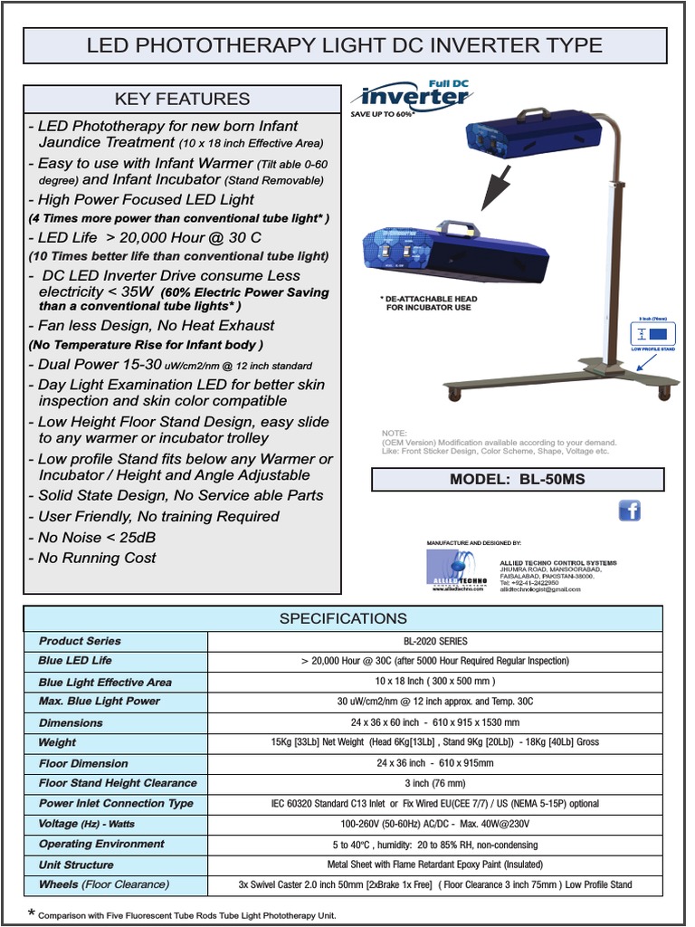 Led Phototherapy Light DC Inverter Type: Key Features | PDF | Vacuum ...