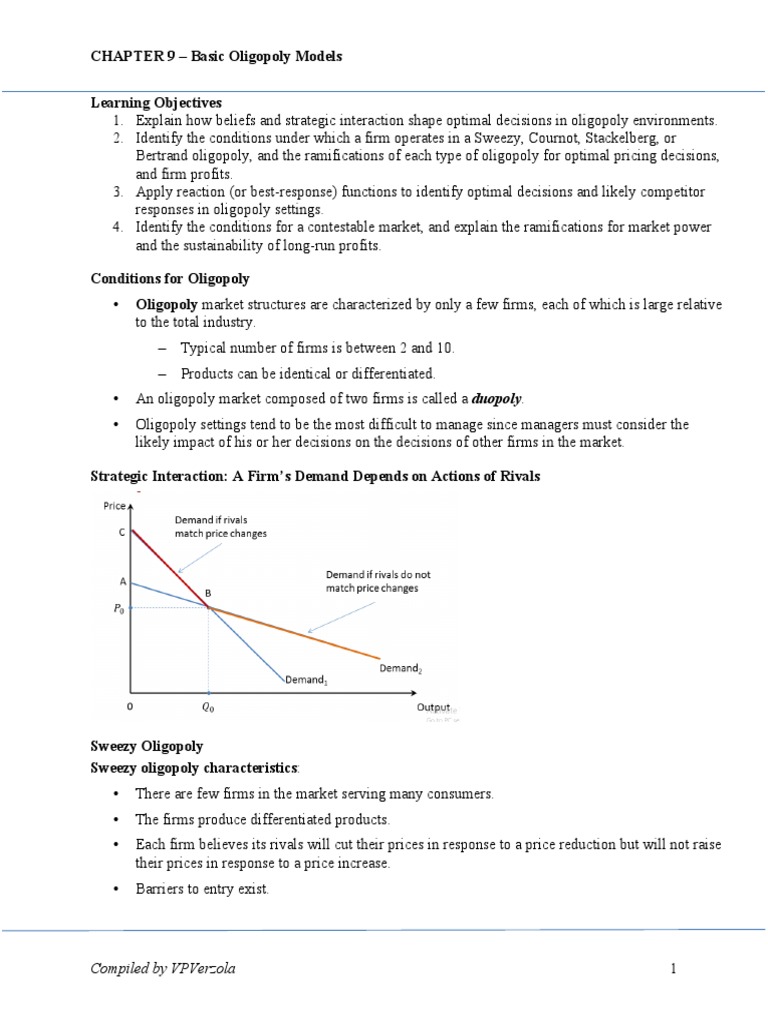 Chapter 9 Basic Oligopoly Models | PDF | Oligopoly | Economic Equilibrium