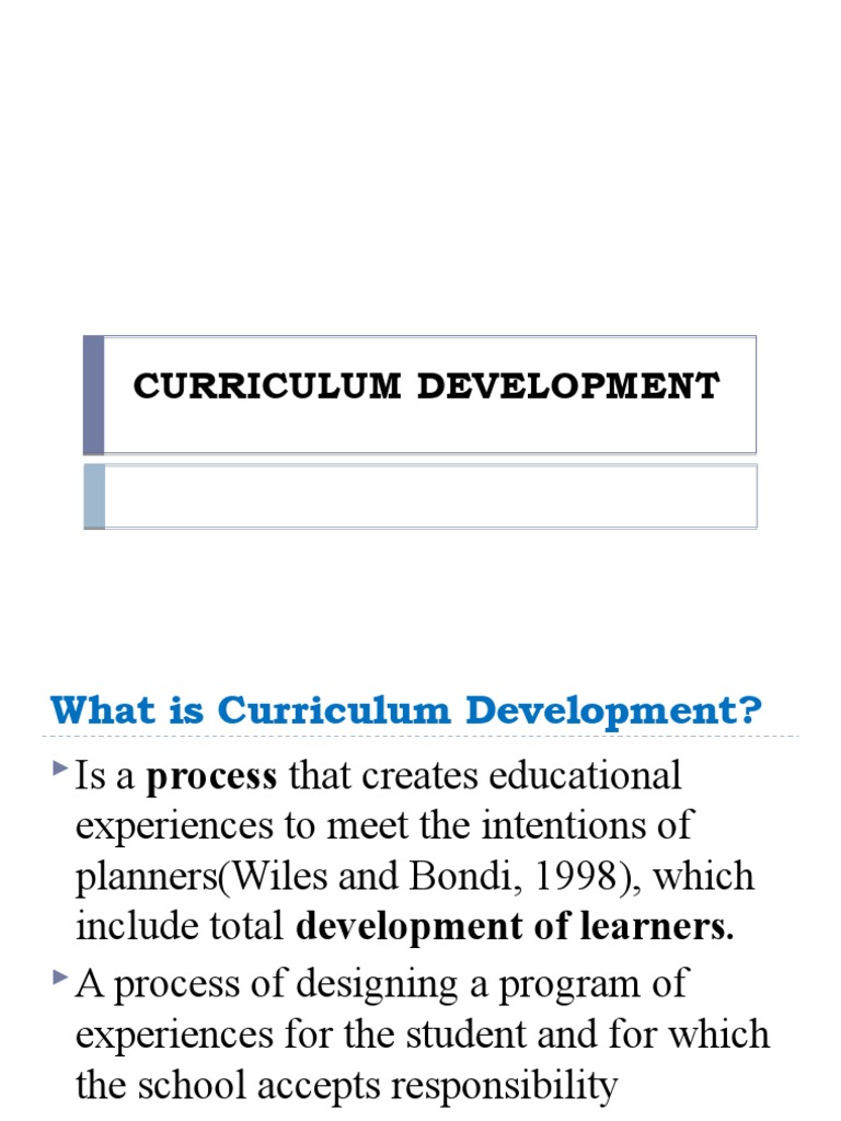 Introduction To Curriculum Development | PDF | Curriculum | Teachers
