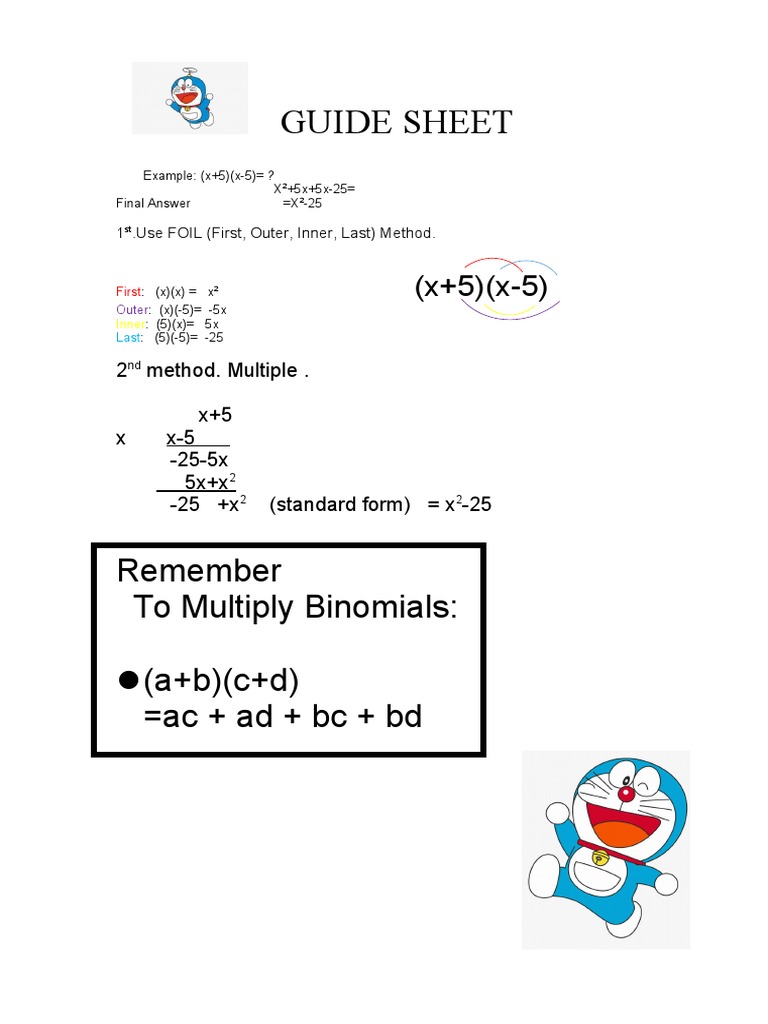 Guide Sheet Binomial | PDF