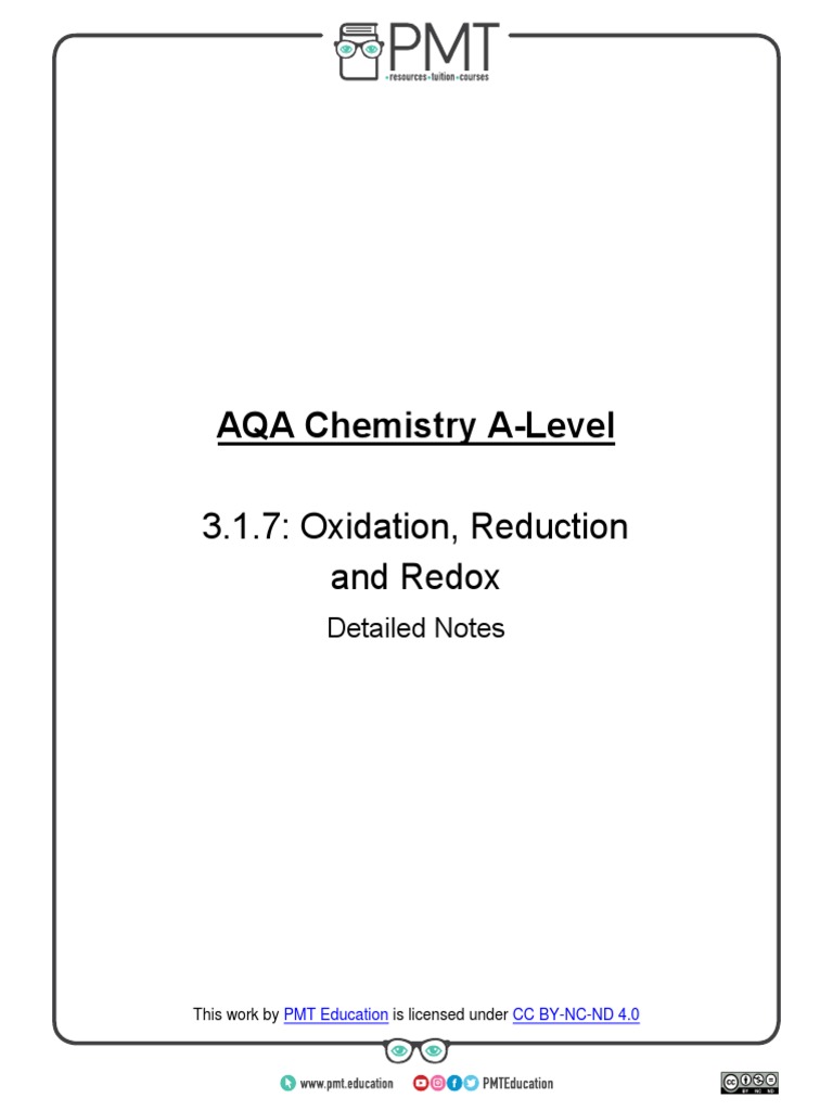 Oxidation, Reduction and Redox Equations | Download Free PDF | Redox ...
