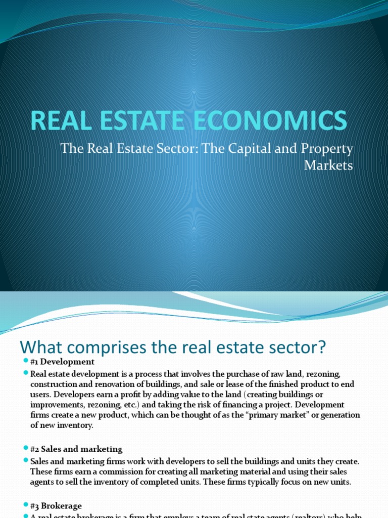 Real Estate Economics Overview | PDF | Real Estate Broker | Microeconomics