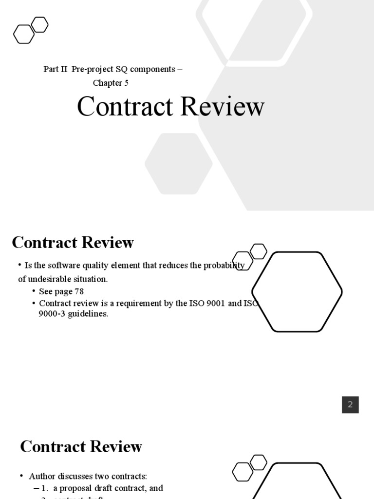 Contract Review: Part II Pre-Project SQ Components | PDF | Request For ...
