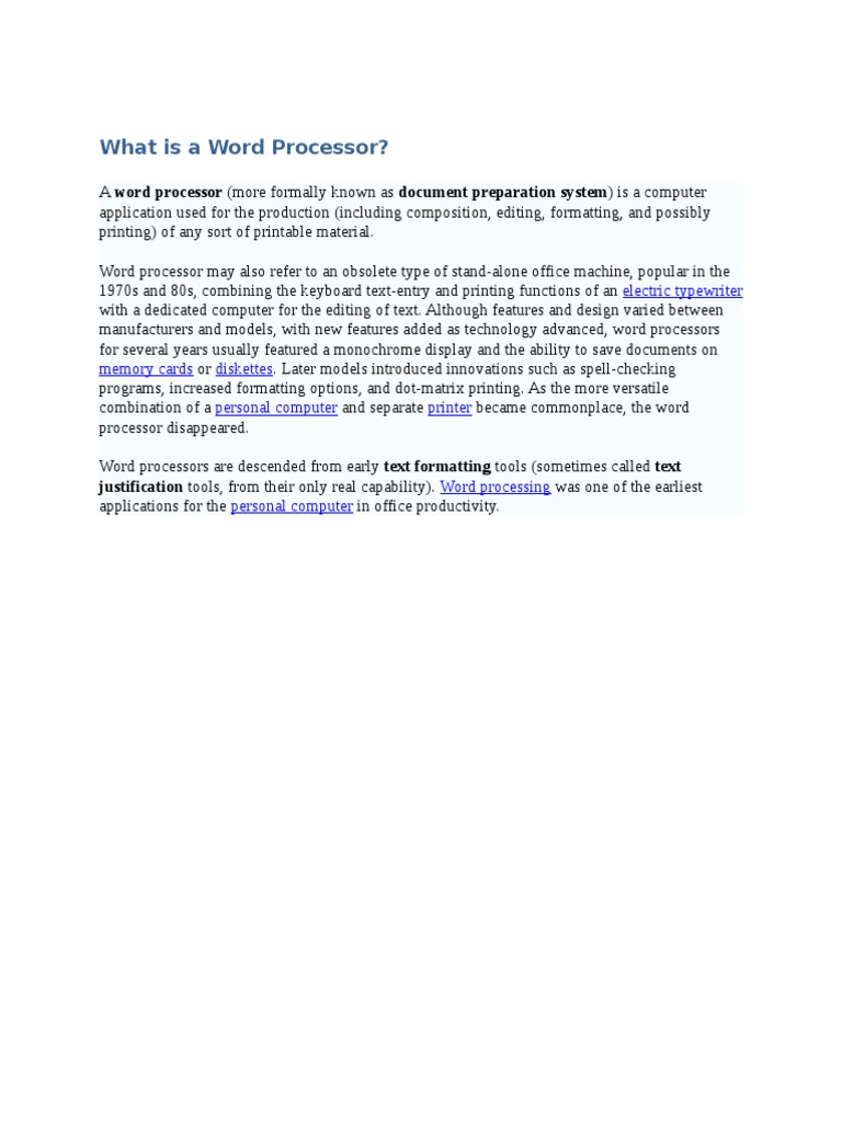 What Is A Word Processor | PDF