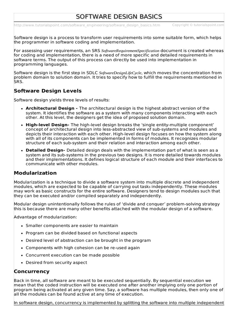 Software Design Basics PDF | PDF