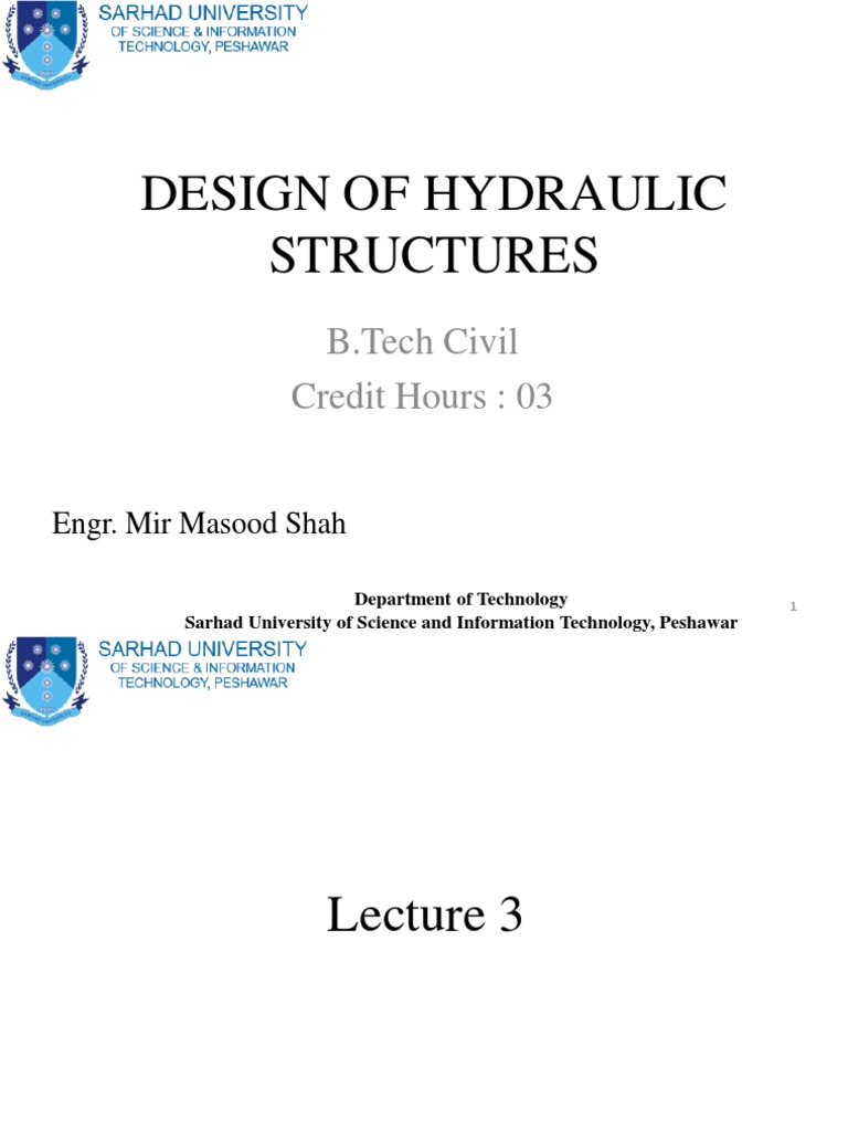 Hydraulic Structures Design Overview | PDF | River | Bodies Of Water