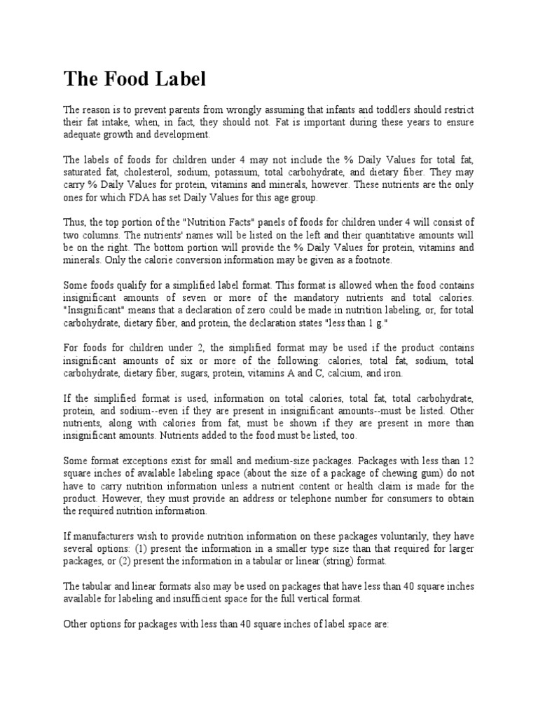 Food Labeling 2 | Download Free PDF | Nutrition Facts Label | Nutrients