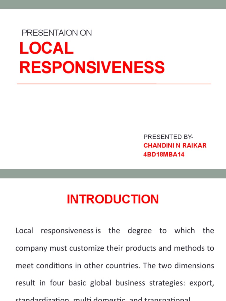 Local Responsiveness in Global Strategy | PDF | Business