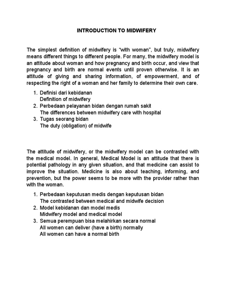 Introduction To Midwifery | PDF | Midwife | Midwifery