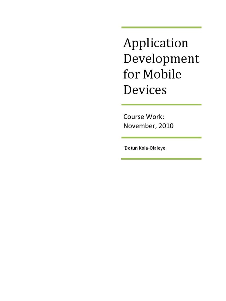Application Development For Mobile Devices Pdf Java Programming Language Application