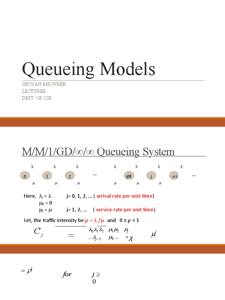 Queueing Models: Shovan Bhowmik Lecturer Dept. of Cse | PDF | Applied Mathematics | Statistical ...