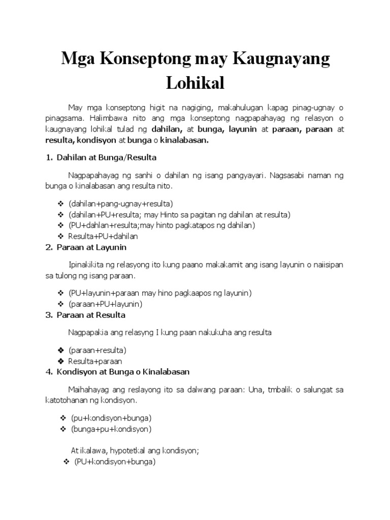 Mga Konseptong May Kaugnayang Lohikal | PDF