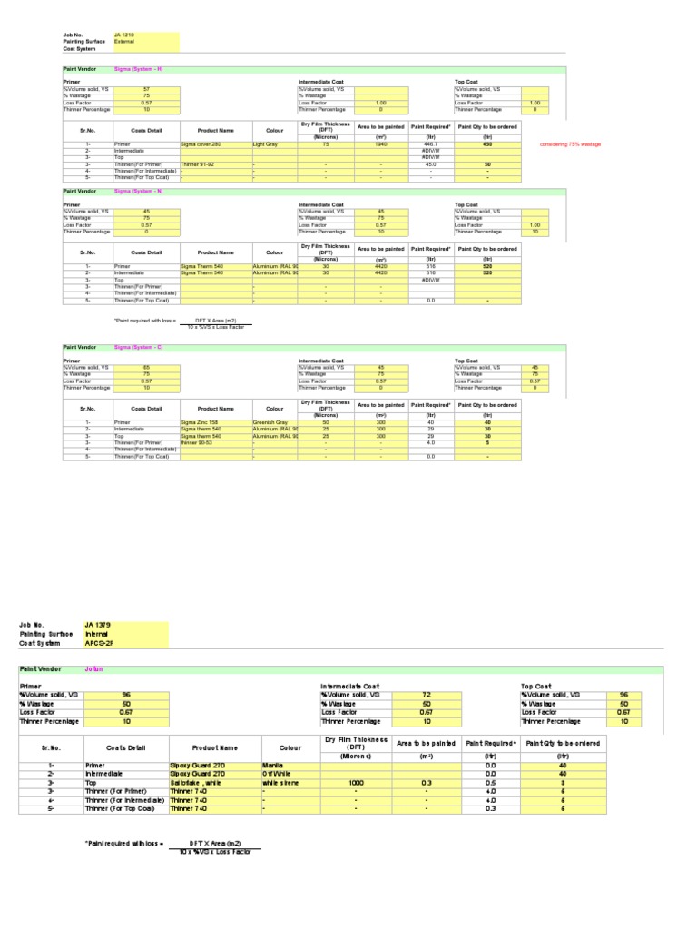 Paint Quantity Calculation | PDF | Paint | Conservation And Restoration ...