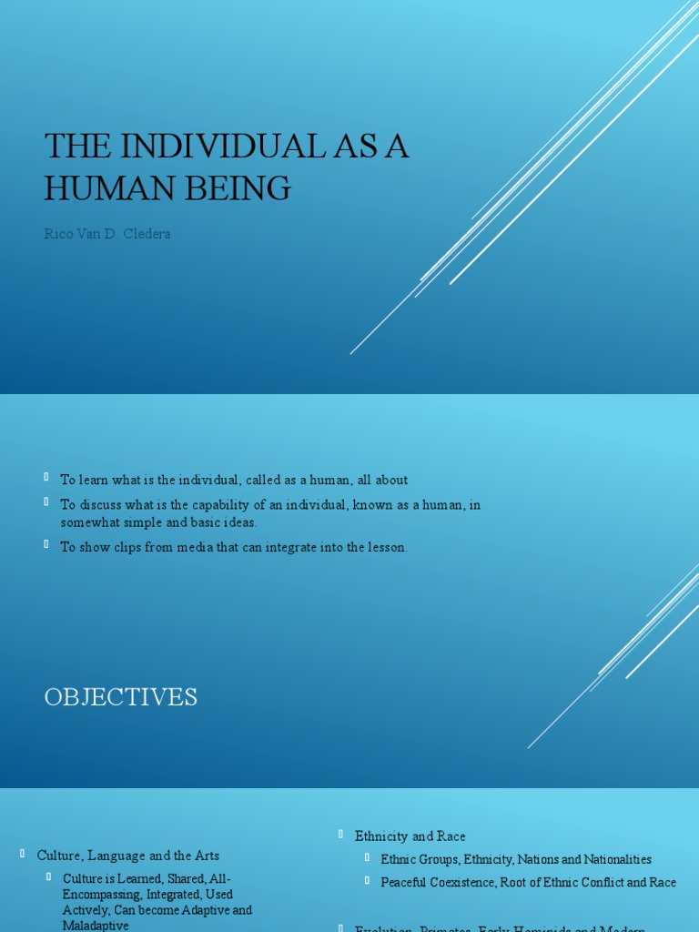 The Individual As A Human Being | PDF | Kinship | Homo
