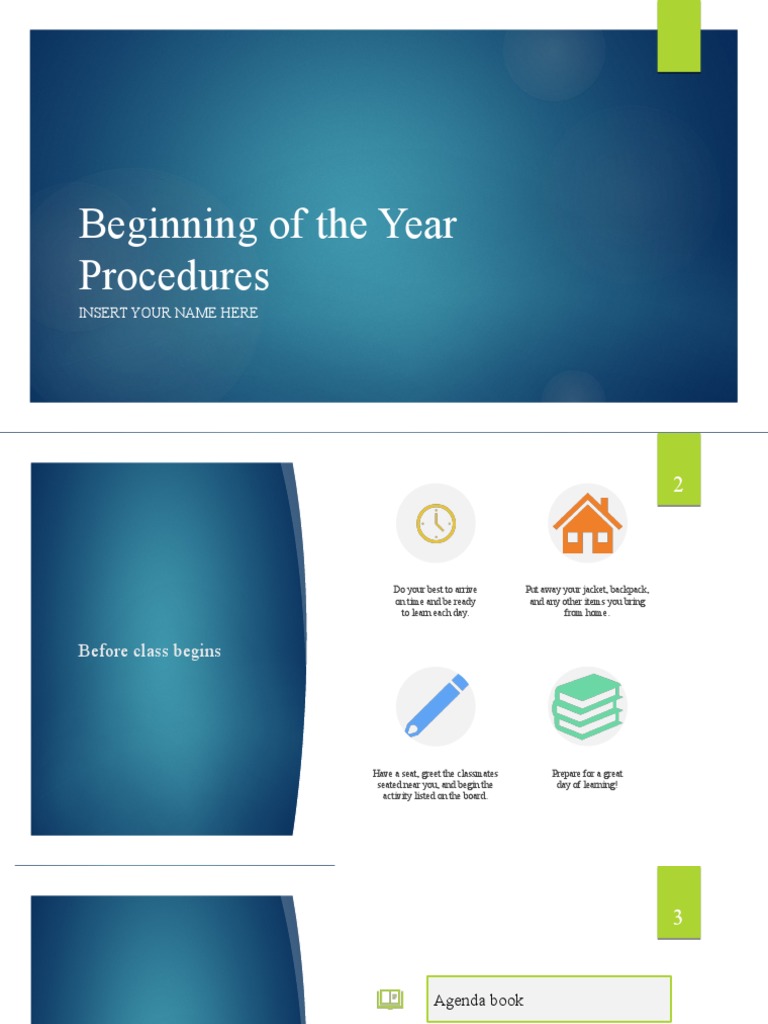 Beginning of The Year Procedures | PDF | Classroom | Teaching