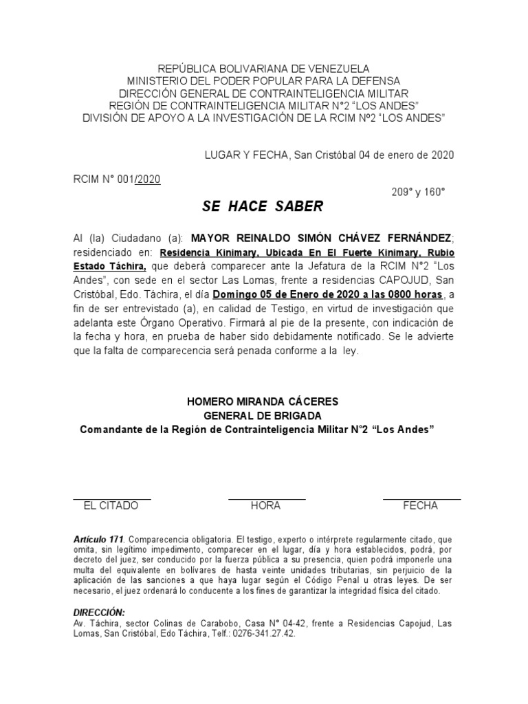 Boletas de Citaciones 2019 | PDF | Venezuela | Juez