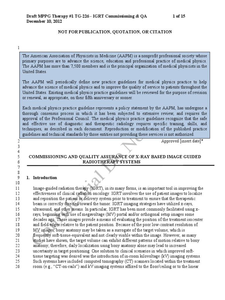 IGRT QA Guidelines for Medical Physicists | PDF | Medical Physics | Medical Imaging
