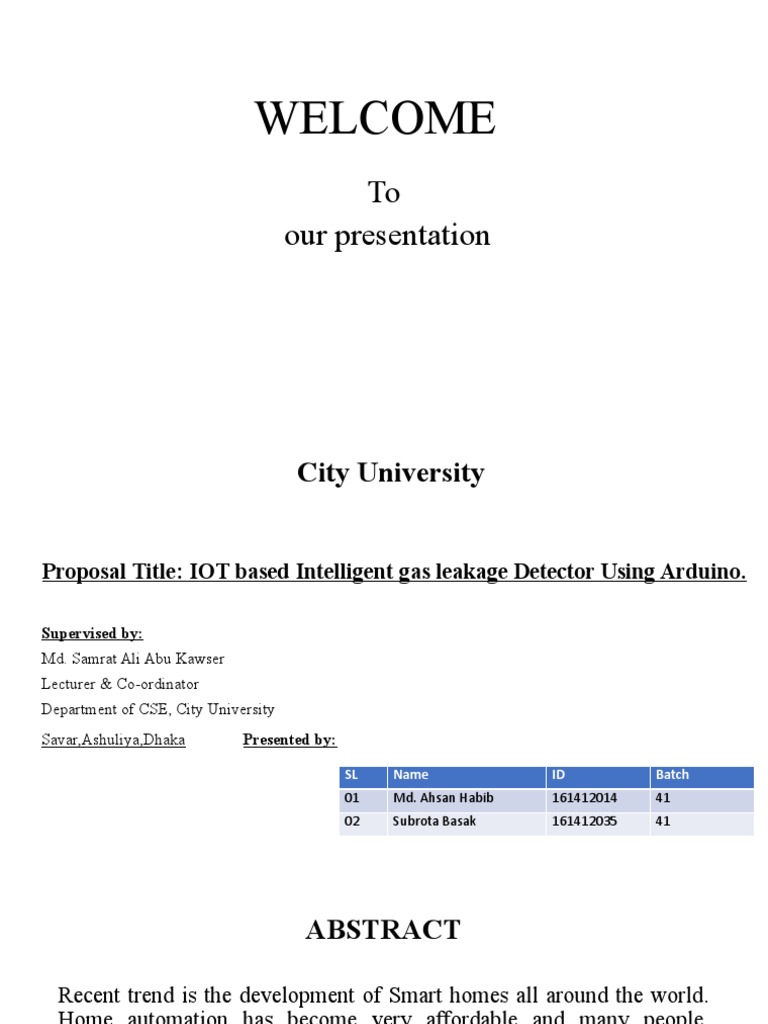 IOT Based Intelligent Gas Leakage Detector Using Arduino | PDF ...