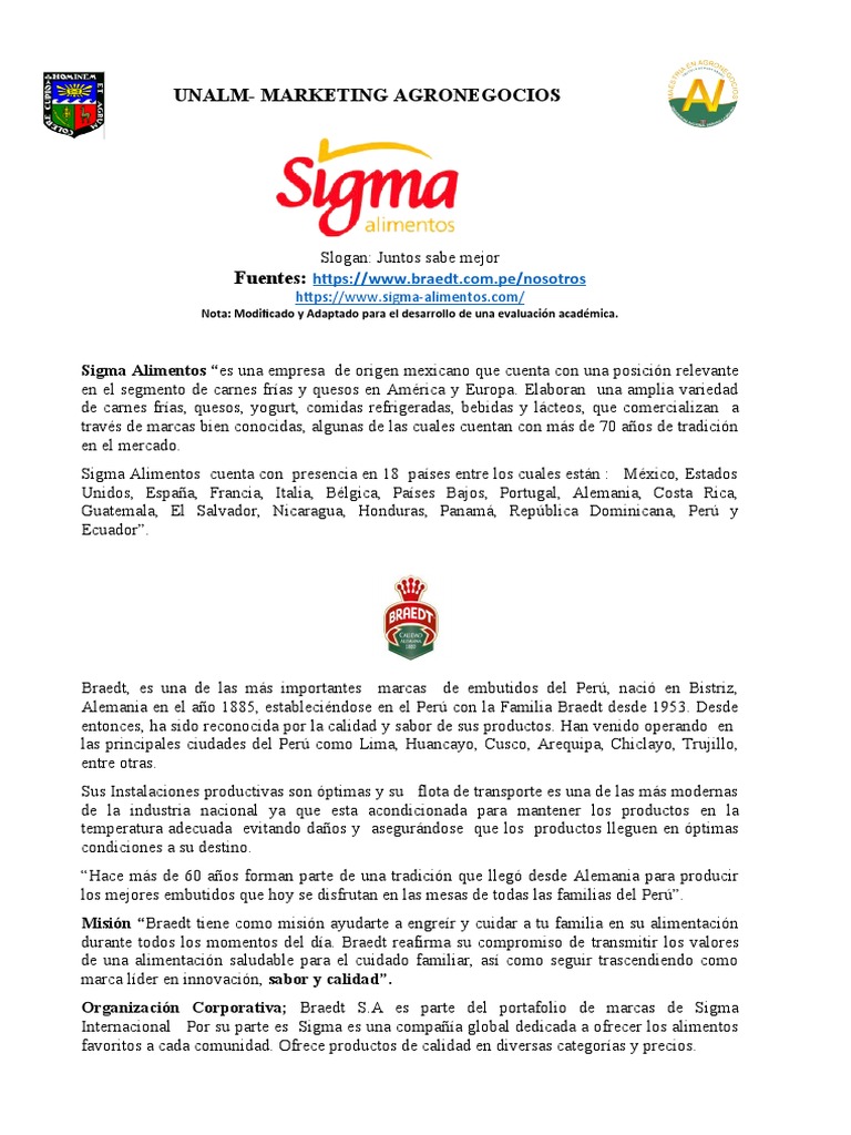 2020 1 Caso Sigma Braedt Paso Anunciado No. 1 | PDF | Perú | Cerdo