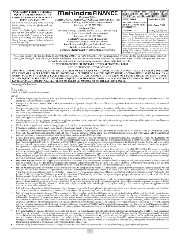 Registered Office:: Assuming Full Subscription | PDF | Securities Act ...