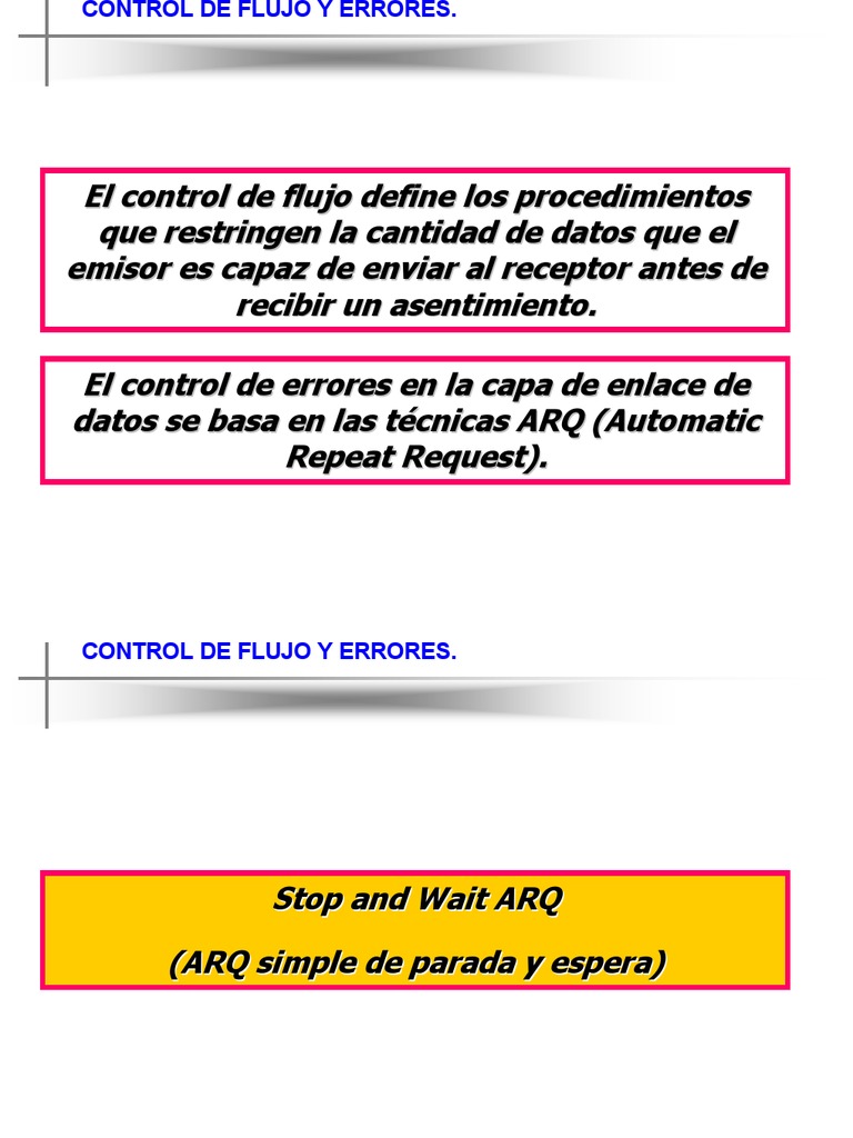 Control de Flujo y Protocolo ARQ | PDF | Protocolos de red | Red de ...