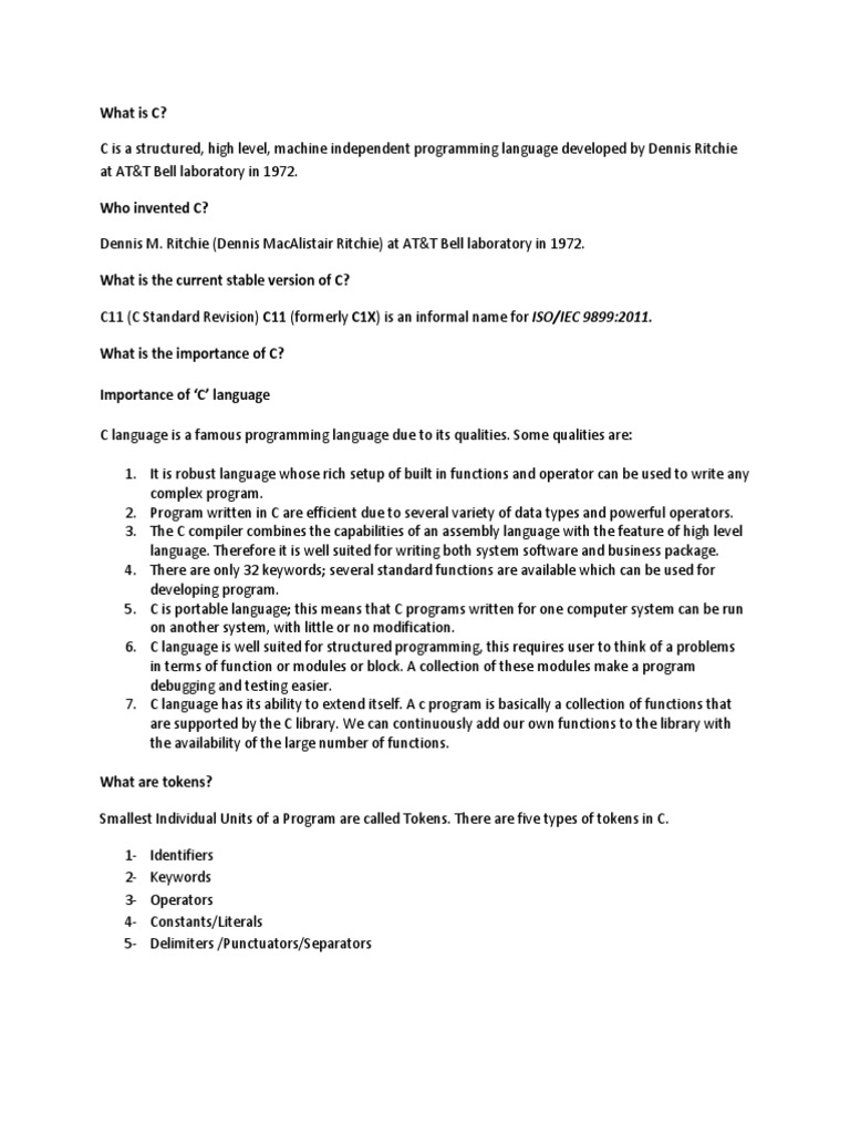 C Viva QAs | PDF | Pointer (Computer Programming) | C (Programming Language)