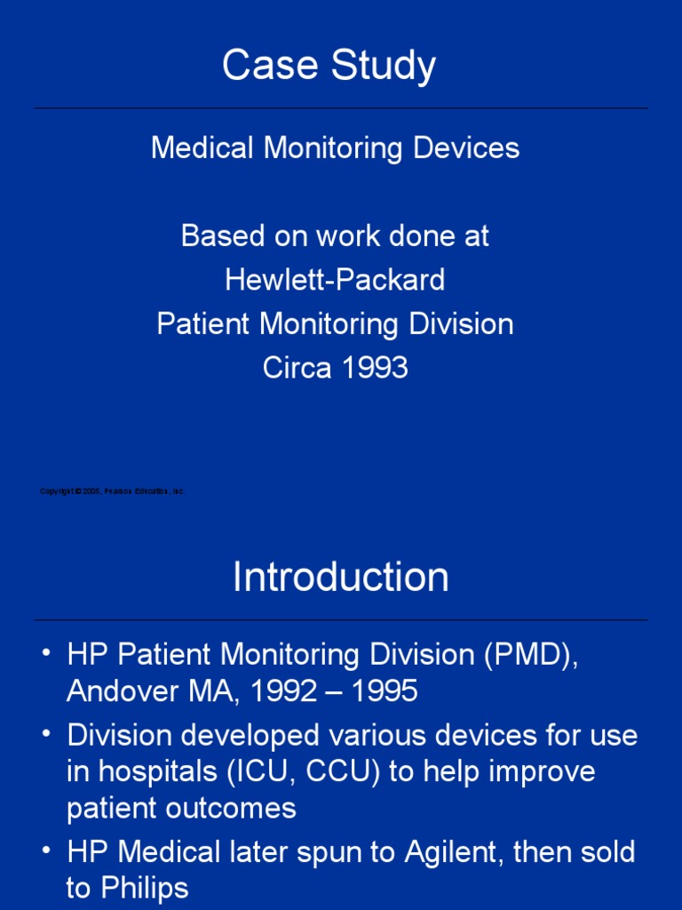 Case Study: Medical Monitoring Devices Based On Work Done at Hewlett ...