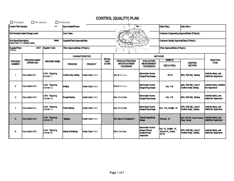 Control (Quality) Plan | PDF | Business Process | Tools