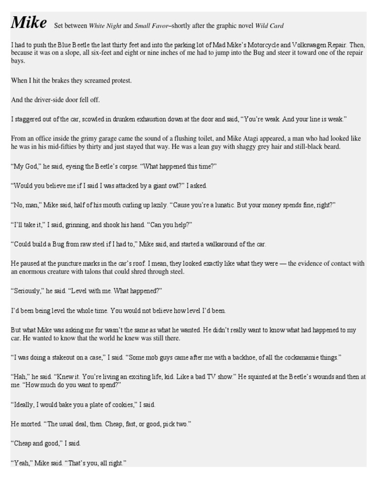 9.3 Mike Short Fiction | PDF