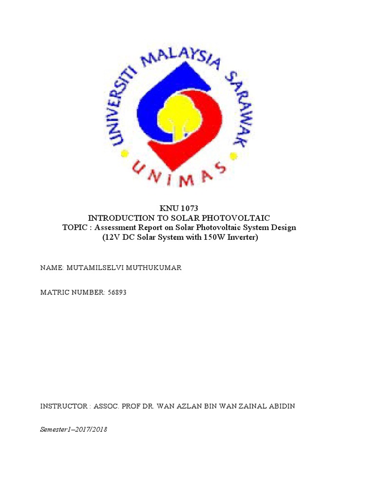 Solar PV Individual Report | PDF | Photovoltaics | Solar Power