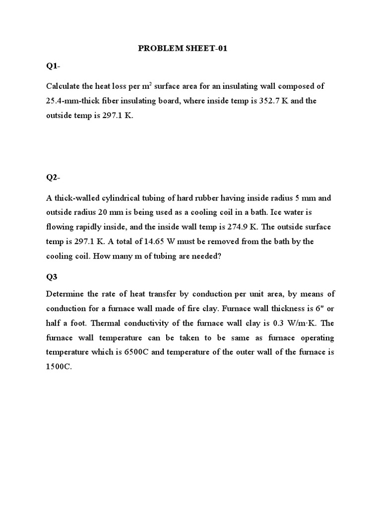 Problem Sheet-01 Q1 | PDF