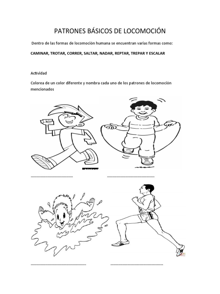 PATRONES BÁSICOS DE LOCOMOCIÓN Grado 1 | PDF