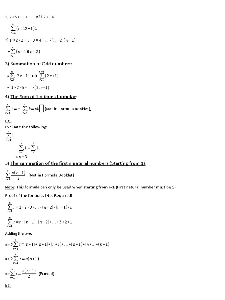 3) Summation of Odd Numbers | PDF | Summation | Mathematical Objects