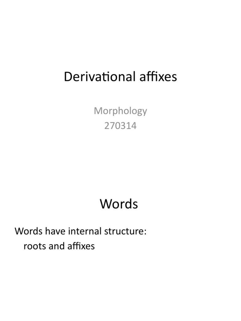 Understanding Derivational Affixes | PDF | Morphology (Linguistics ...