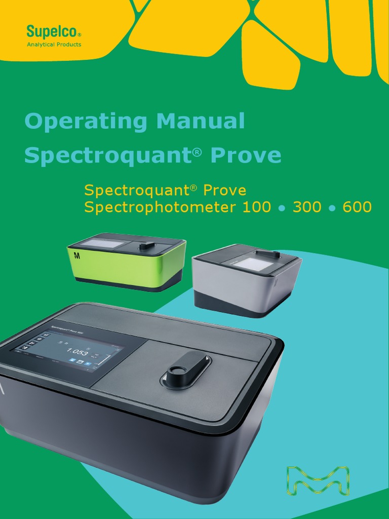Operating Manual Spectroquant Prove | PDF | Absorbance | Ph