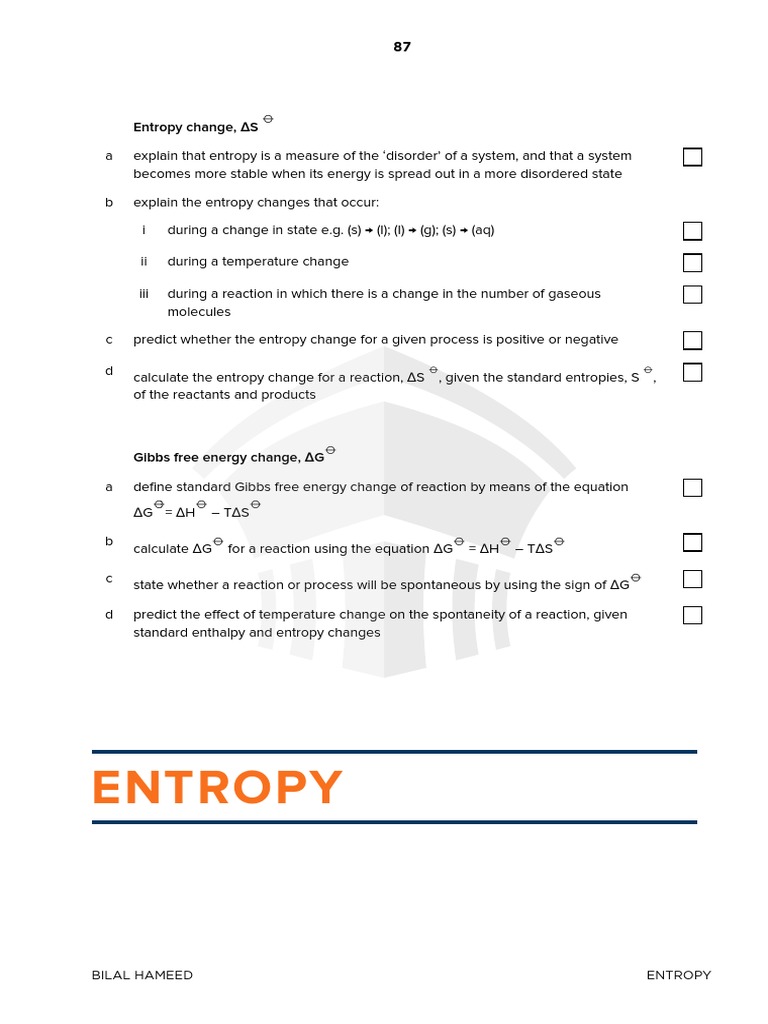 3 Entropy Notes | PDF | Chemical Reactions | Enthalpy