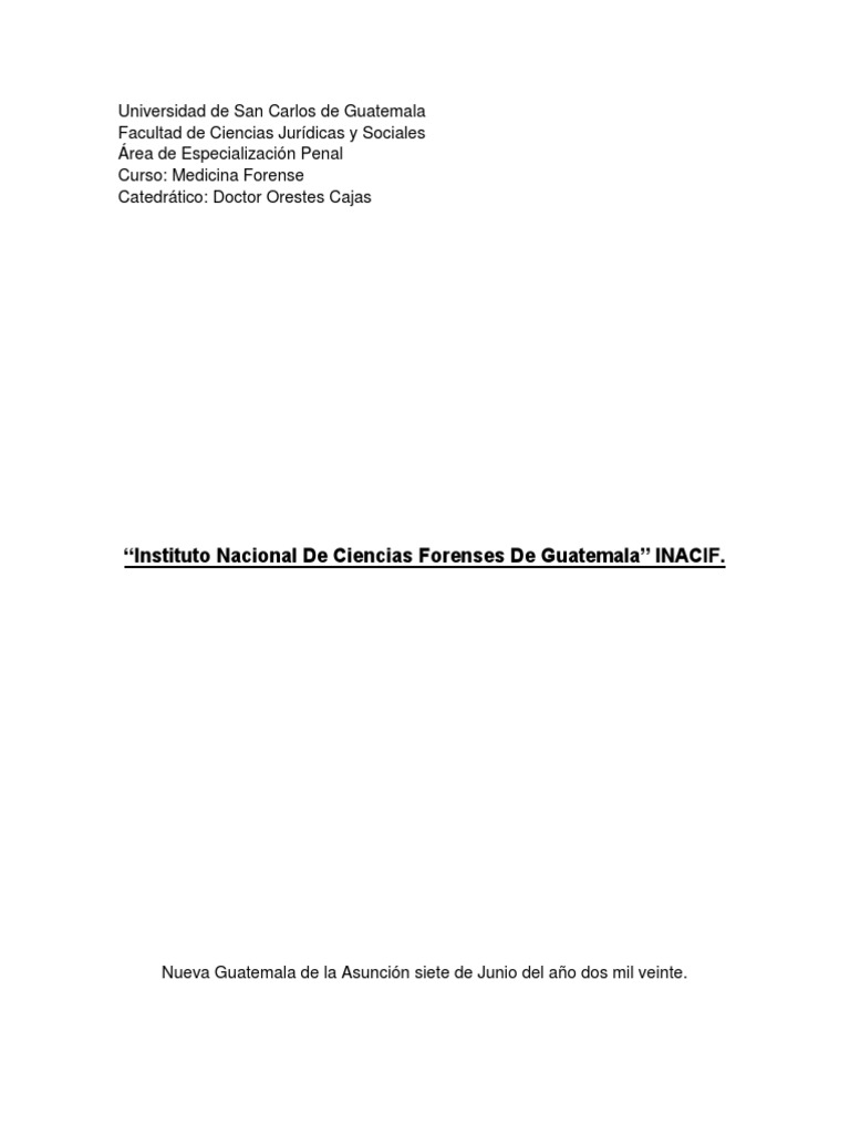 Documento La Organización Del INACIF | PDF | Gobierno | Science