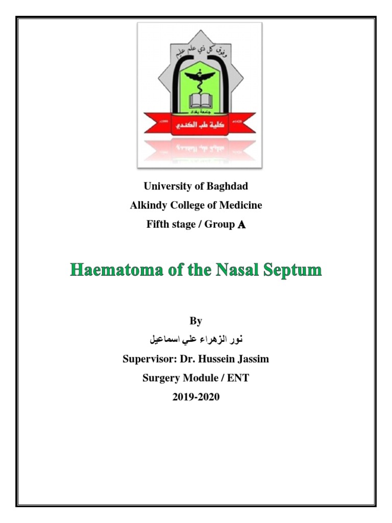 Nasal Septal Hematoma | PDF | Human Nose | Human Head And Neck