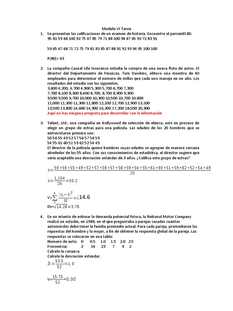 Modulo VI Tarea | PDF | Diferencia | Enseñanza de matemática
