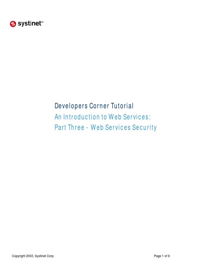 An Introduction To Web Services Web Services Security | PDF | Web ...