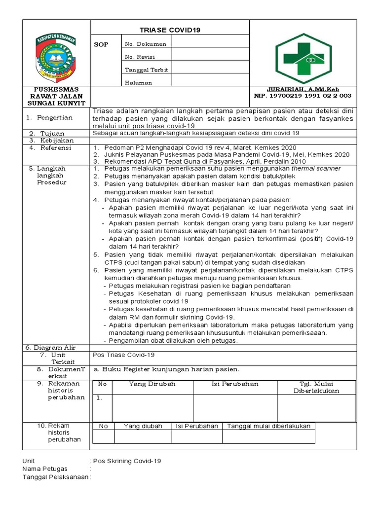 SOP TRIASE Covid19 | PDF