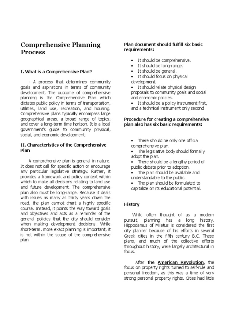 (RSW-05) Comprehensive Planning Process | PDF | Policy | Economies
