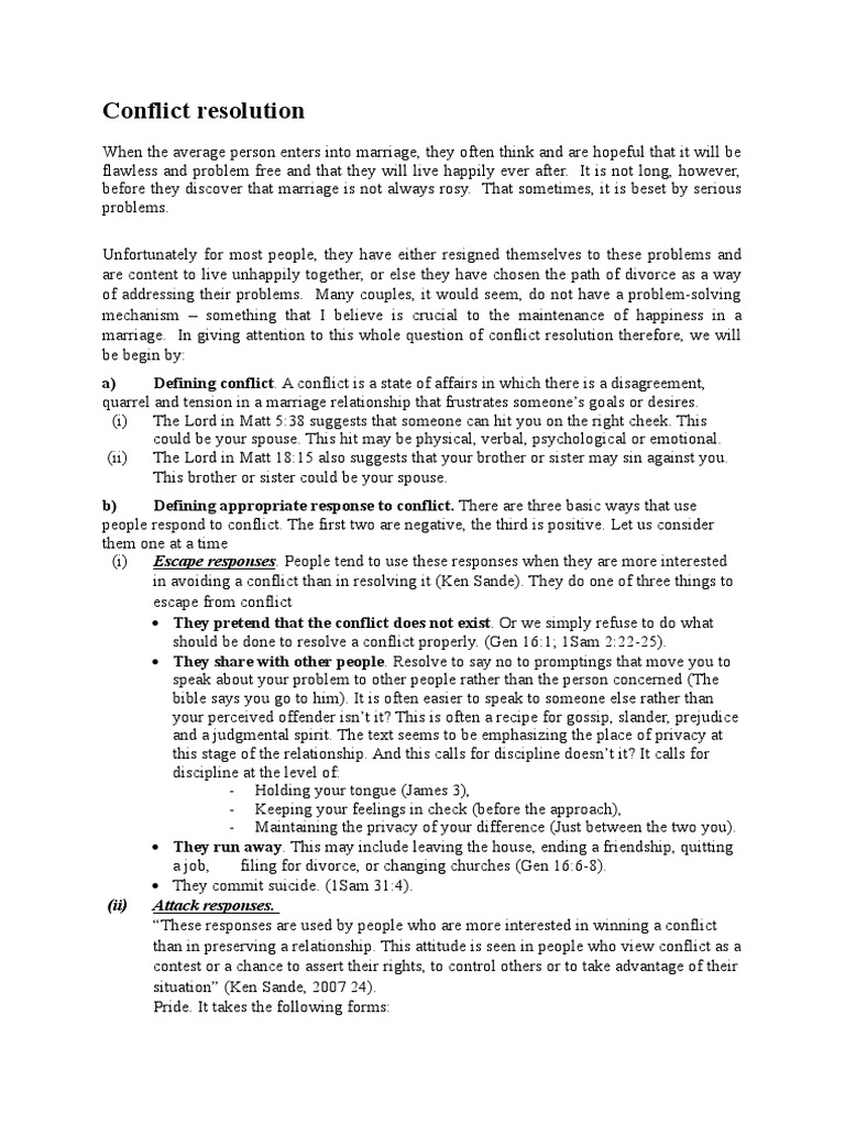 Conflict Resolution | PDF | Forgiveness | Conflict Resolution