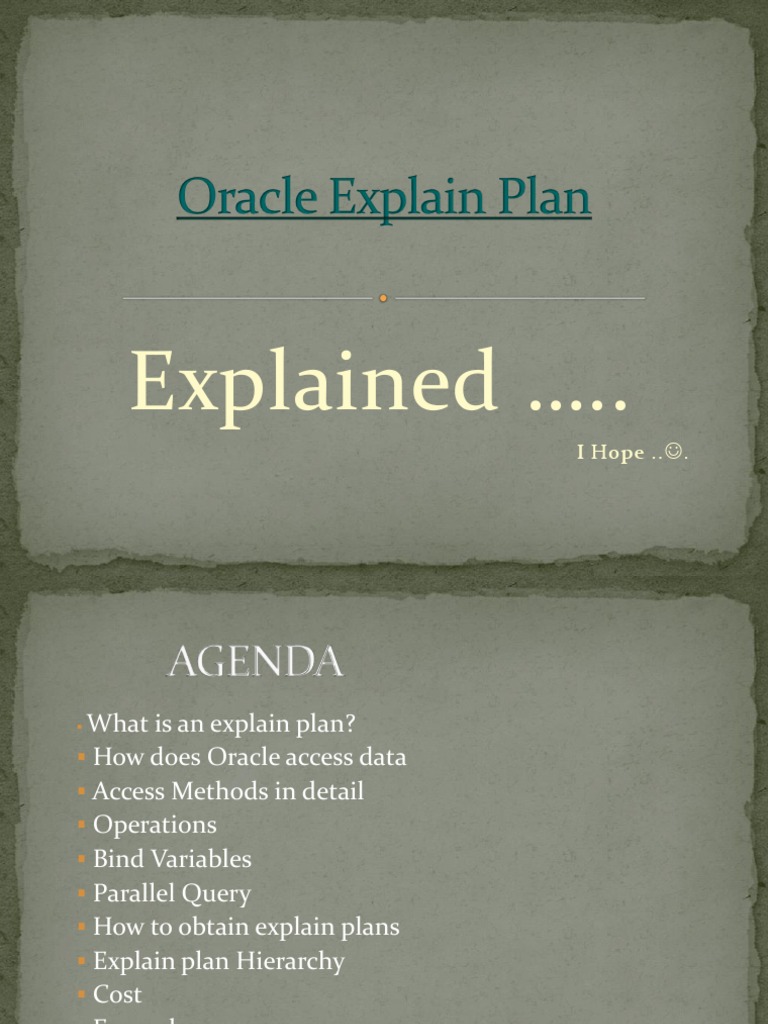 Oracle Explain Plans EXPLAINED | PDF | Database Index | Information Retrieval