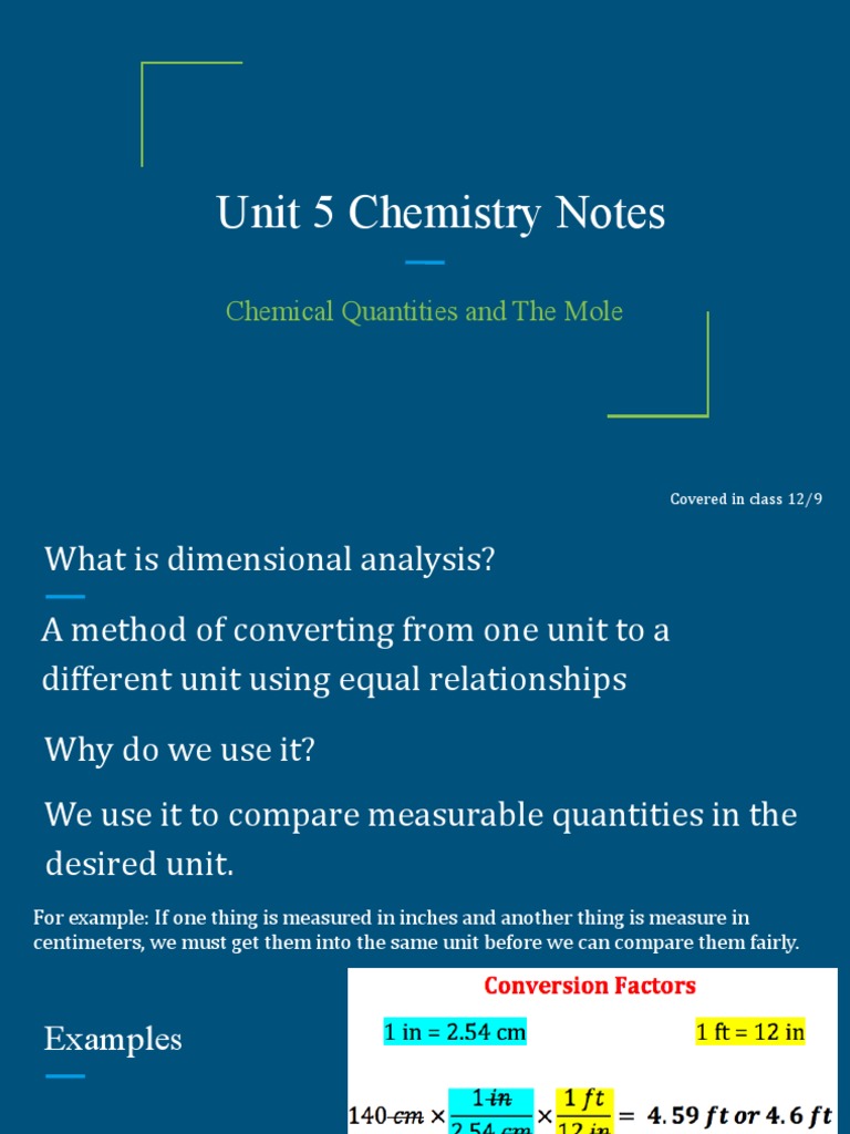 Unit 5 The Mole Notes | PDF | Mole (Unit) | Accuracy And Precision