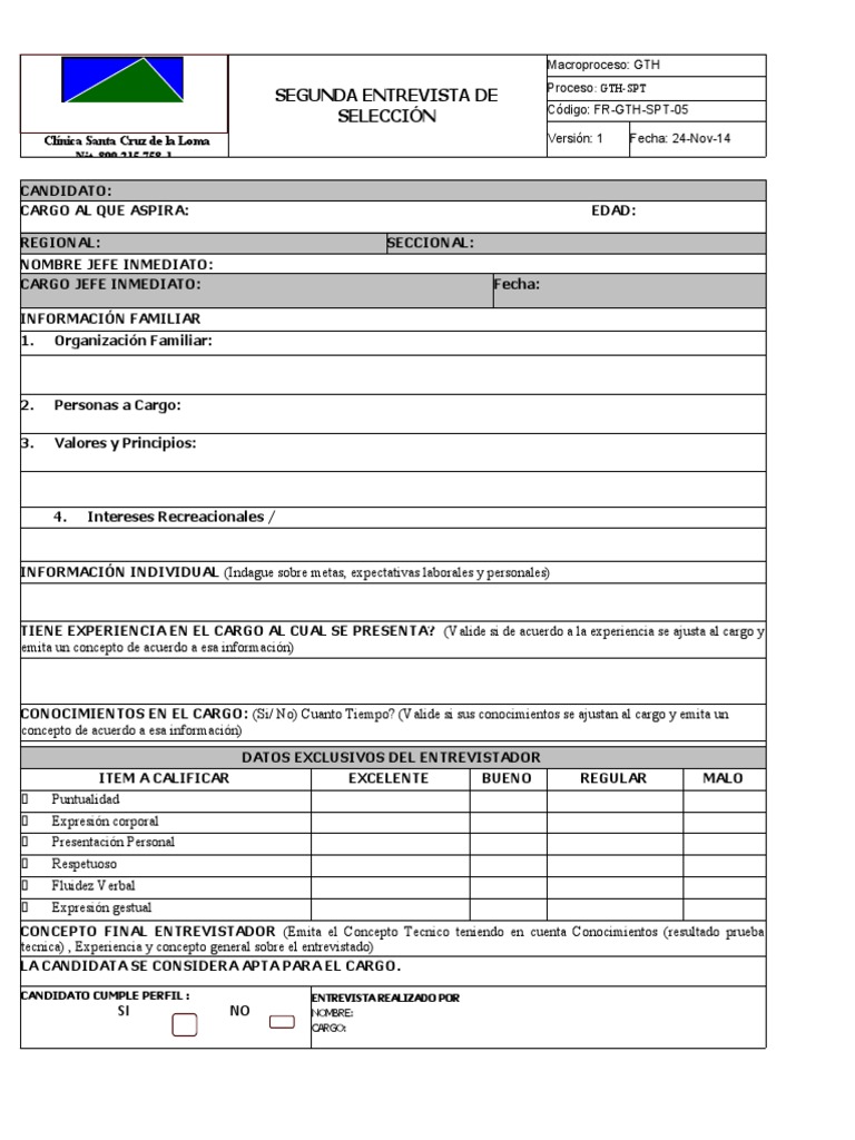Formato Entrevista Jefe Inmediato | PDF
