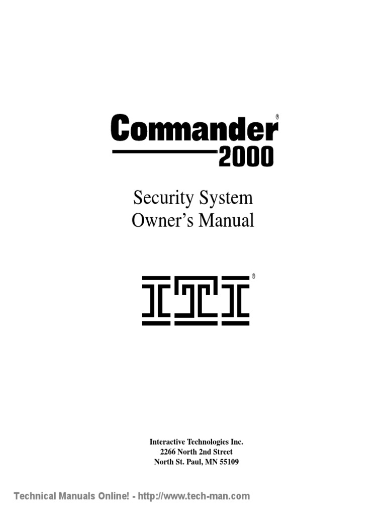 ITI Commander 2000 Manual | PDF | Security Alarm | Electronics